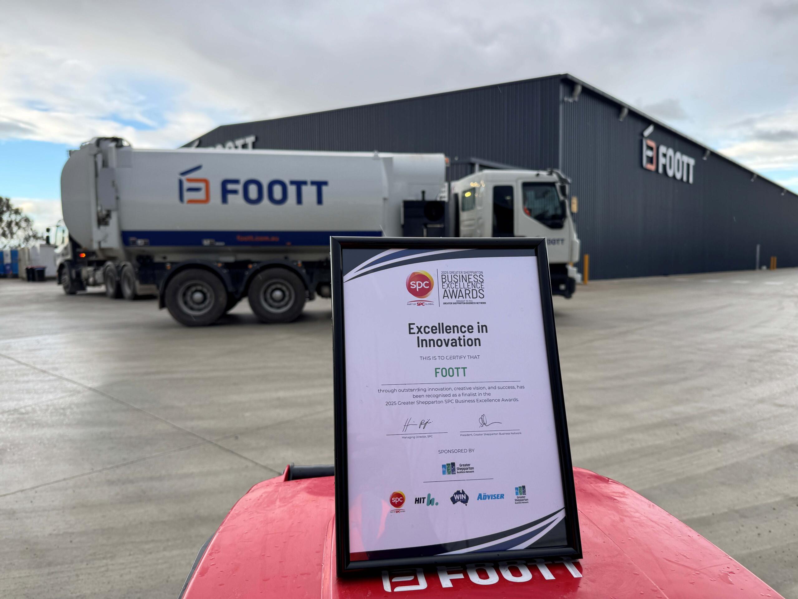FOOTT Recognised for Excellence in Innovation - FOOTT Waste Solutions